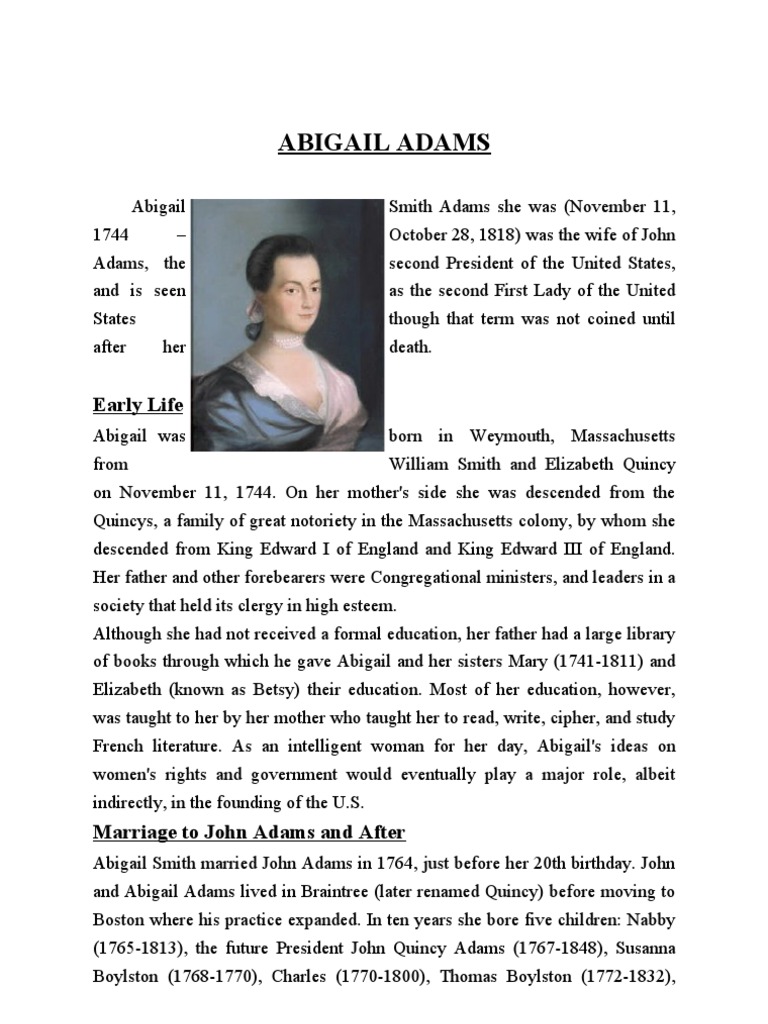 An Invaluable Eyewitness: The Life and Legacy of Abigail Adams, Wife of ...