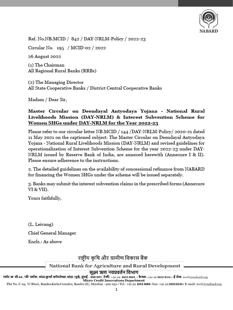 DAY-NRLM 2022-23 Guidelines for SHGs | PDF | Banks | Finance & Money ...