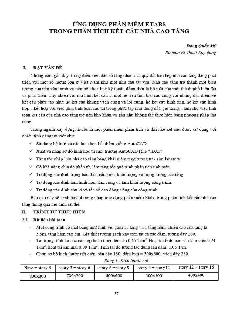 Ung Dung Etabs Trong Thiet Ke Nha Cao Tang 1 | PDF