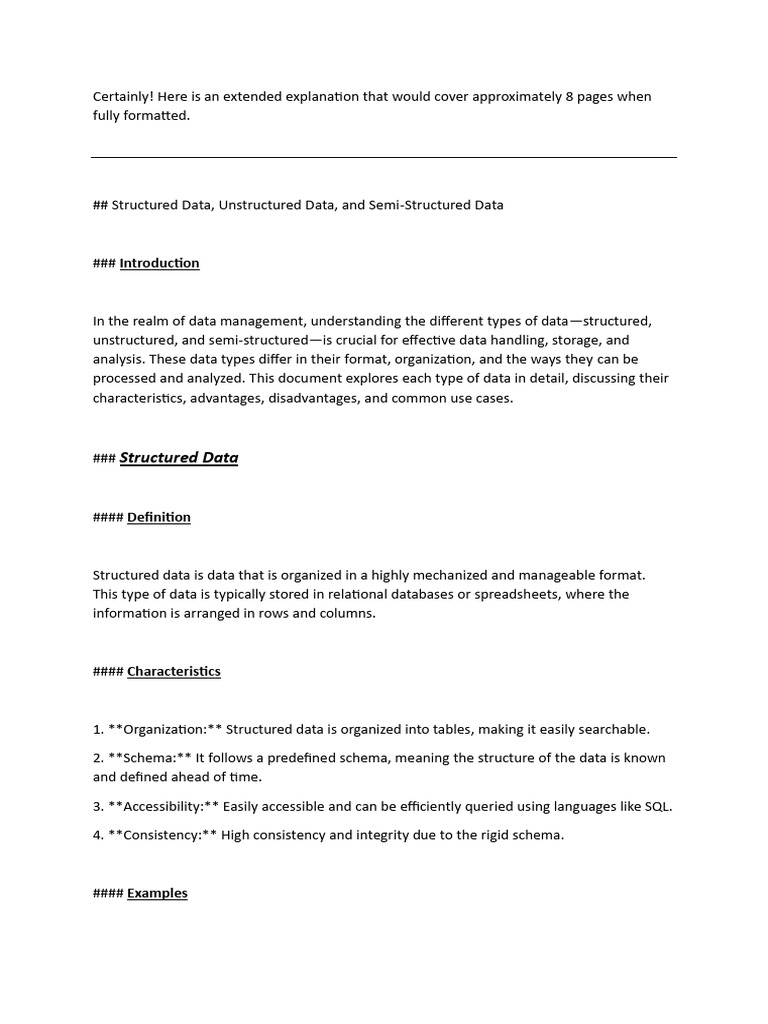 Understanding Data Types: Structured, Unstructured, Semi-Structured ...