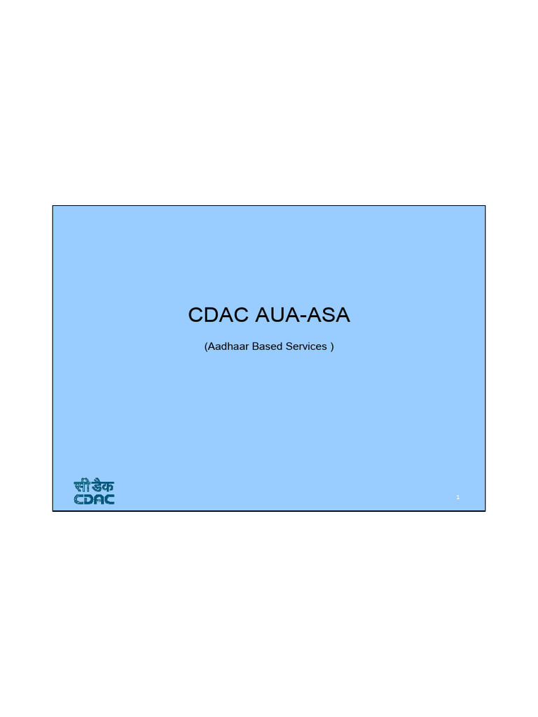 CDAC AUA ASA Service | PDF