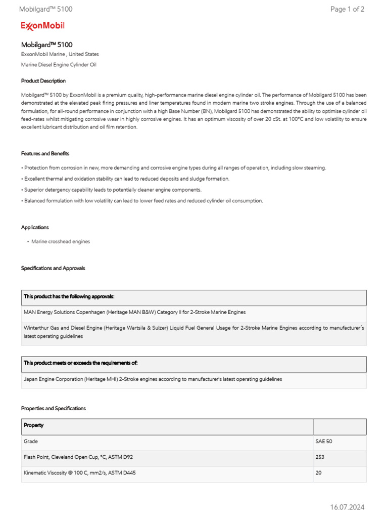 GL XX Mobilgard 5100 | PDF