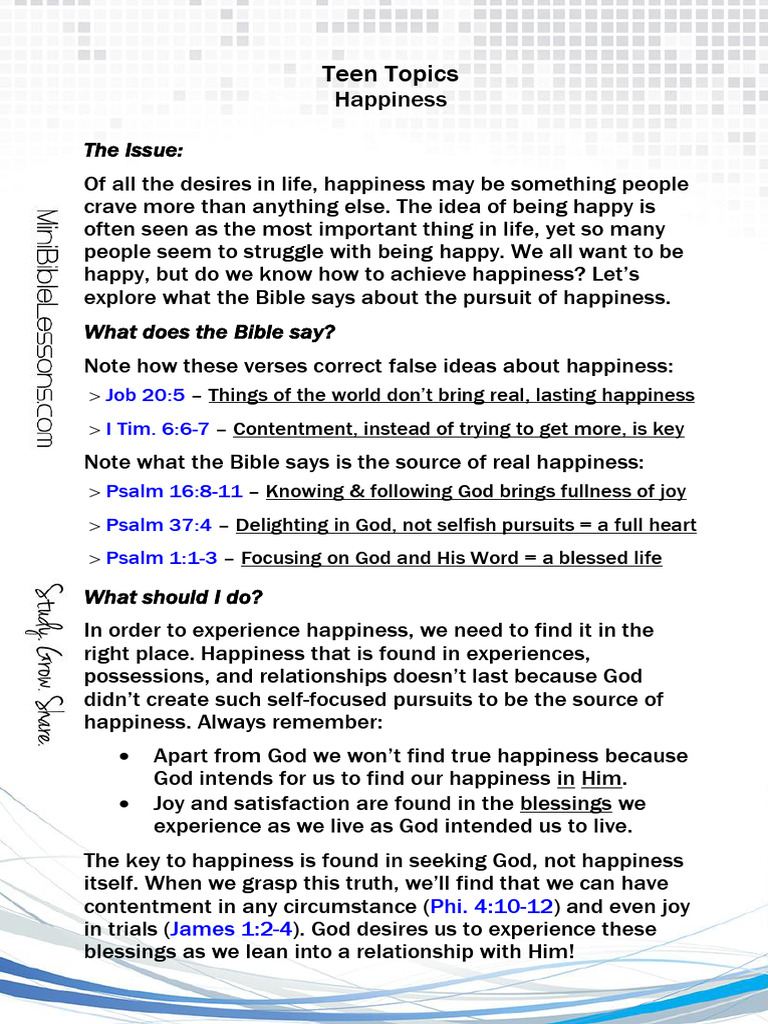 Topic Happiness | PDF