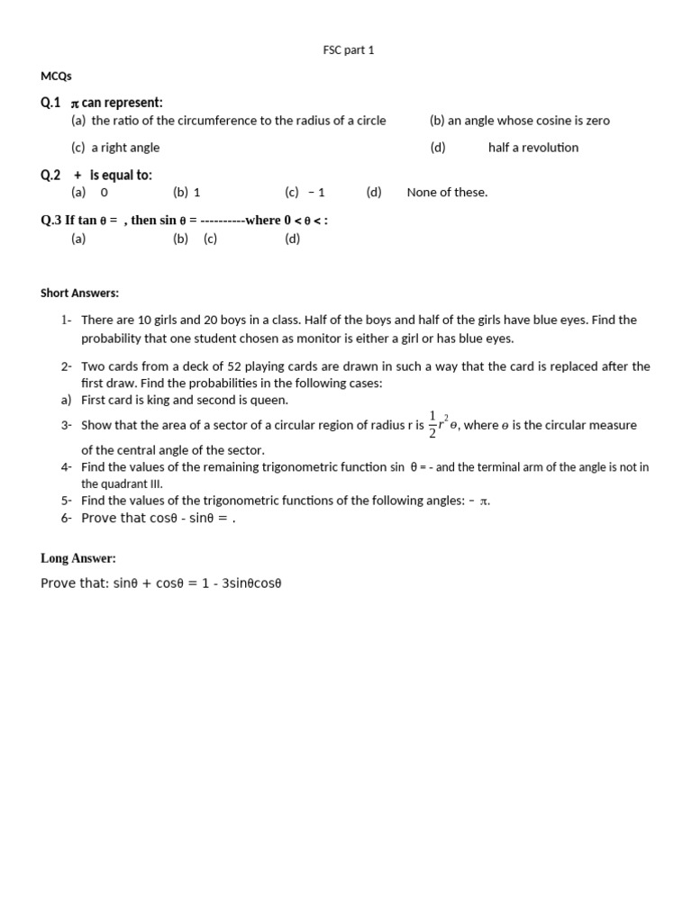 FSC Part 1 7.6-7.8 CH 9 | PDF