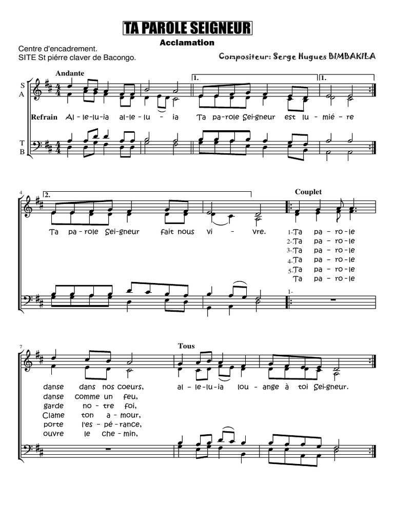 Ta Parole Seigneur | PDF