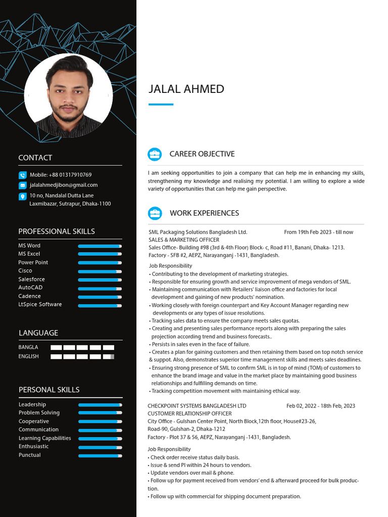 CV of Jalal - Ahmed | PDF