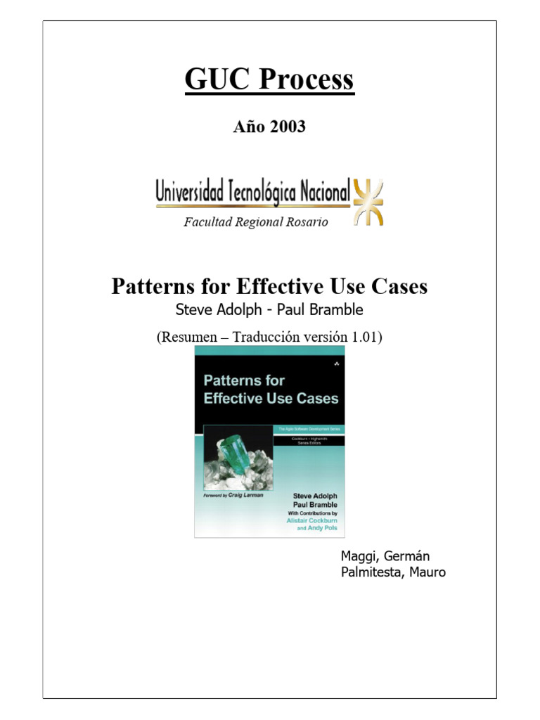 Patterns For Effective Use Cases | PDF