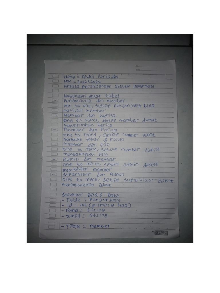 Class Diagram dan Struktur Basis Data | PDF
