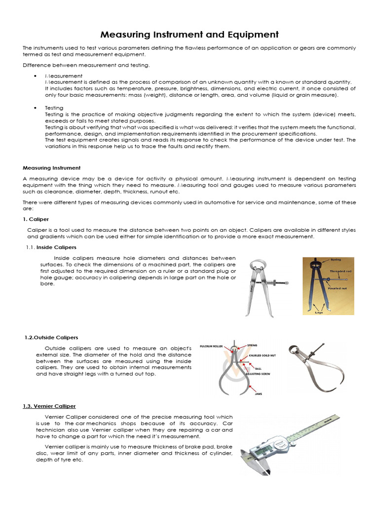 Automotive Measuring Instrument | PDF