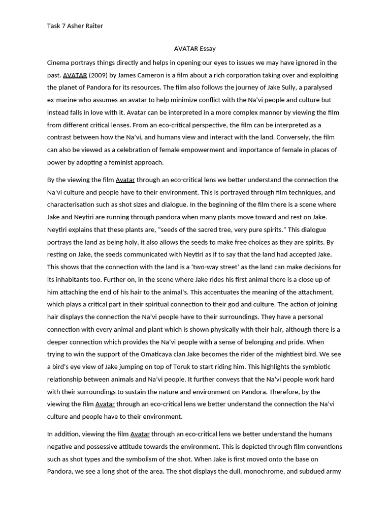 AVATAR Essay | PDF