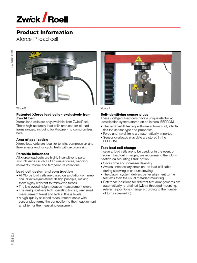 03 675 Xforce P Load Cell PI EN | PDF