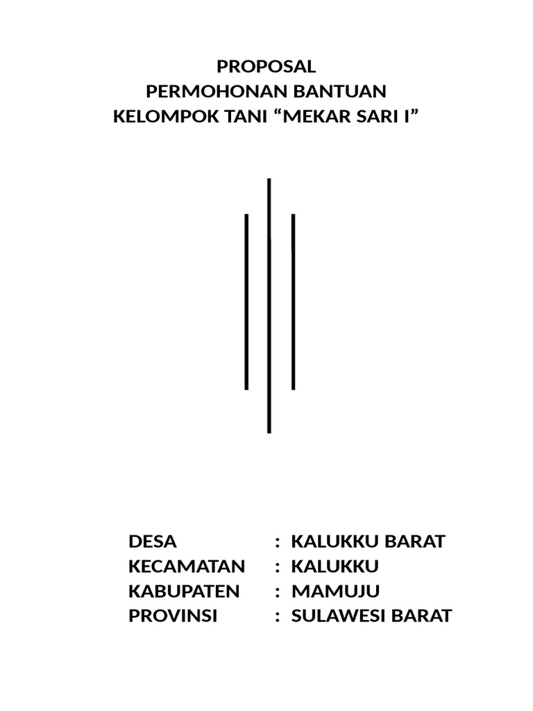 Proposal Permohonan Bantuan - Kelompok Tani Mekar Sari I Duaaa | PDF