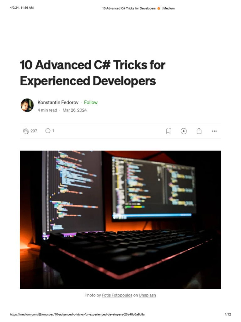 10 Advanced C# Tricks For Developers ? - Medium | PDF