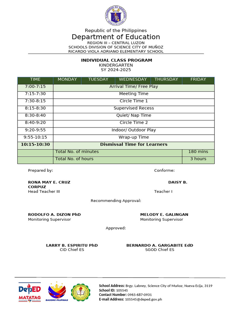 Final Class Schedule | PDF