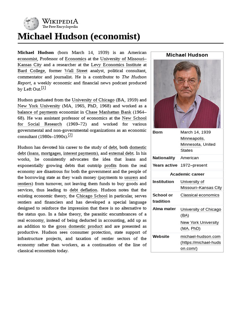 Michael Hudson (Economist) | PDF