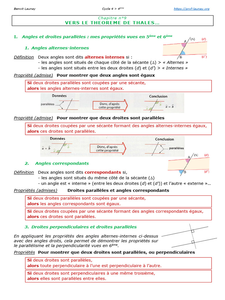4e Cours 09 Alternes-Internes Thalès | PDF