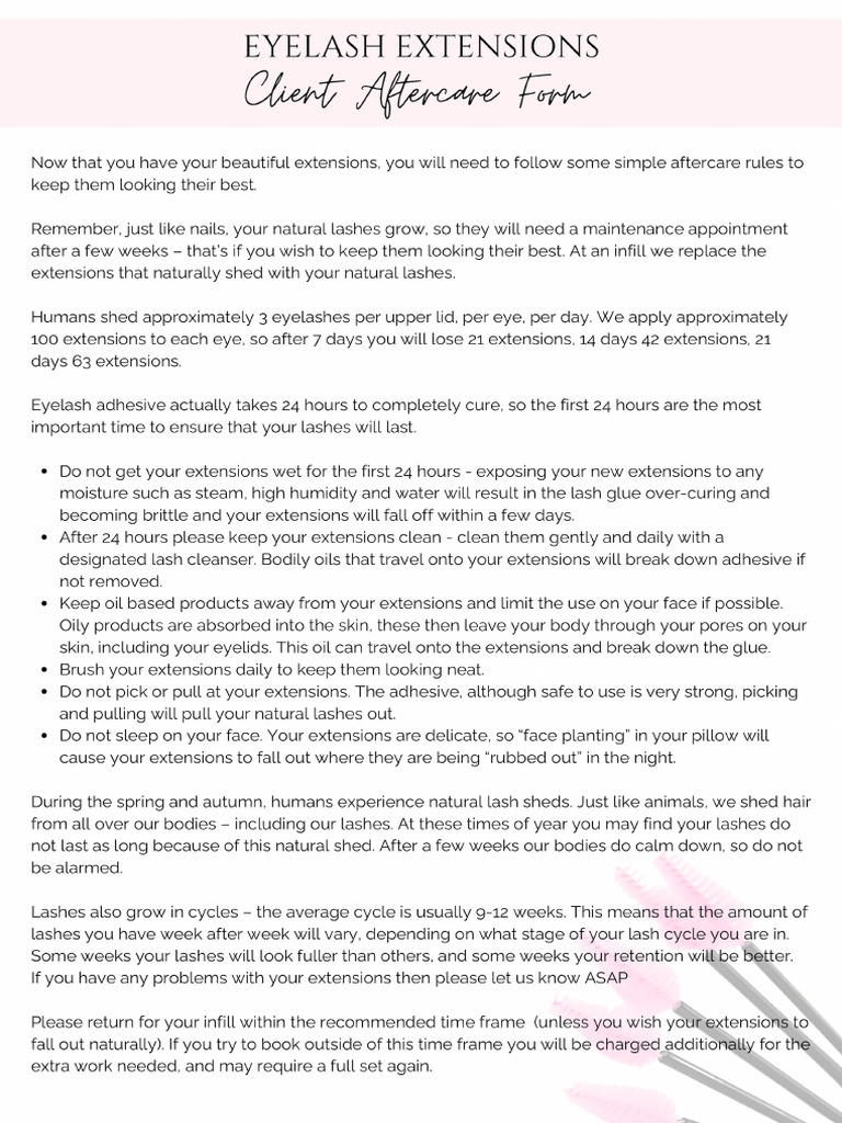 Free Aftercare Form | PDF