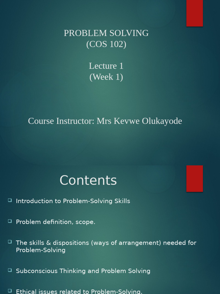 Cos 102 Lecture 1-1 | PDF