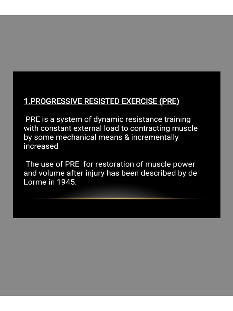Resisted Exercise. Progressive Resisted Exercise | PDF