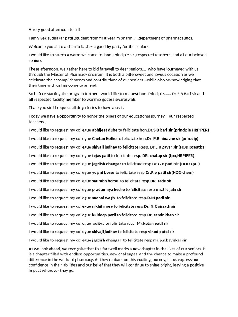 Spech Farewell | PDF