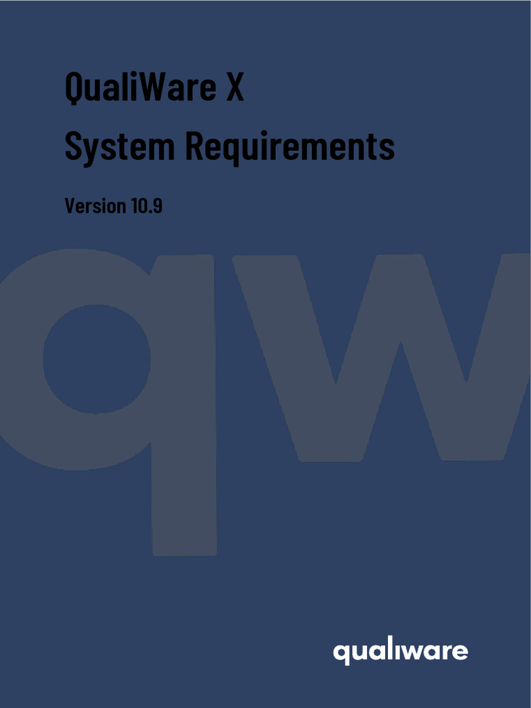 QualiWare X 10.9 System Requirements | PDF