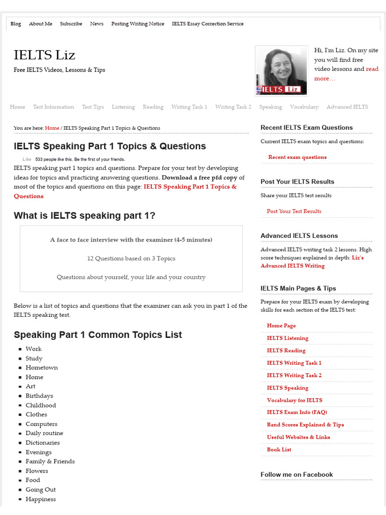 IELTS Speaking Task 1 - Cue Cards | PDF