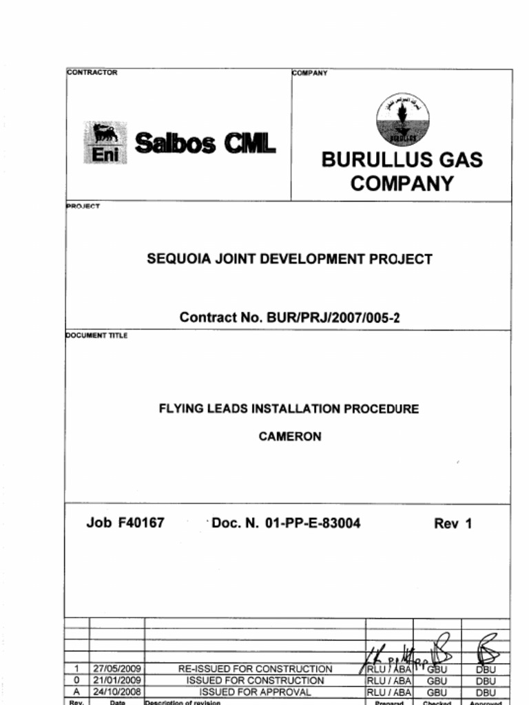 01 PP E 83004 Rev1 - Flying Leads Installation Procedure Cameron | PDF