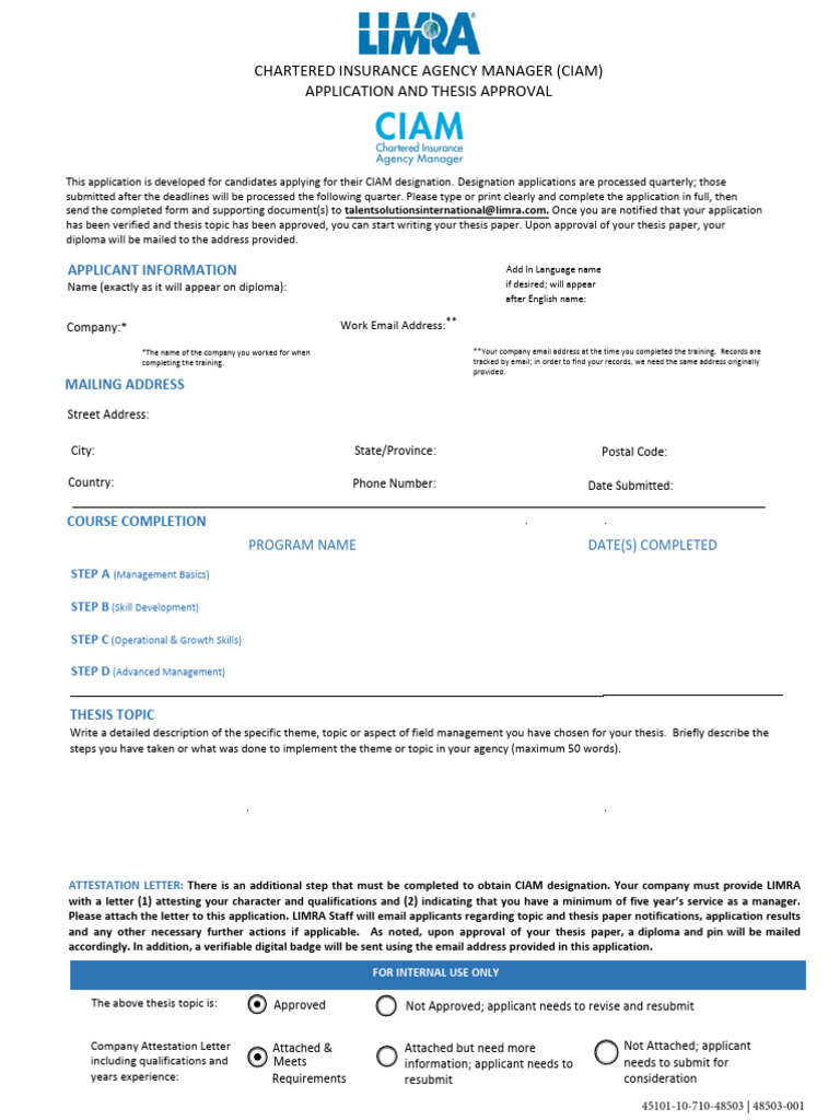 CIAM Application-2023 | PDF