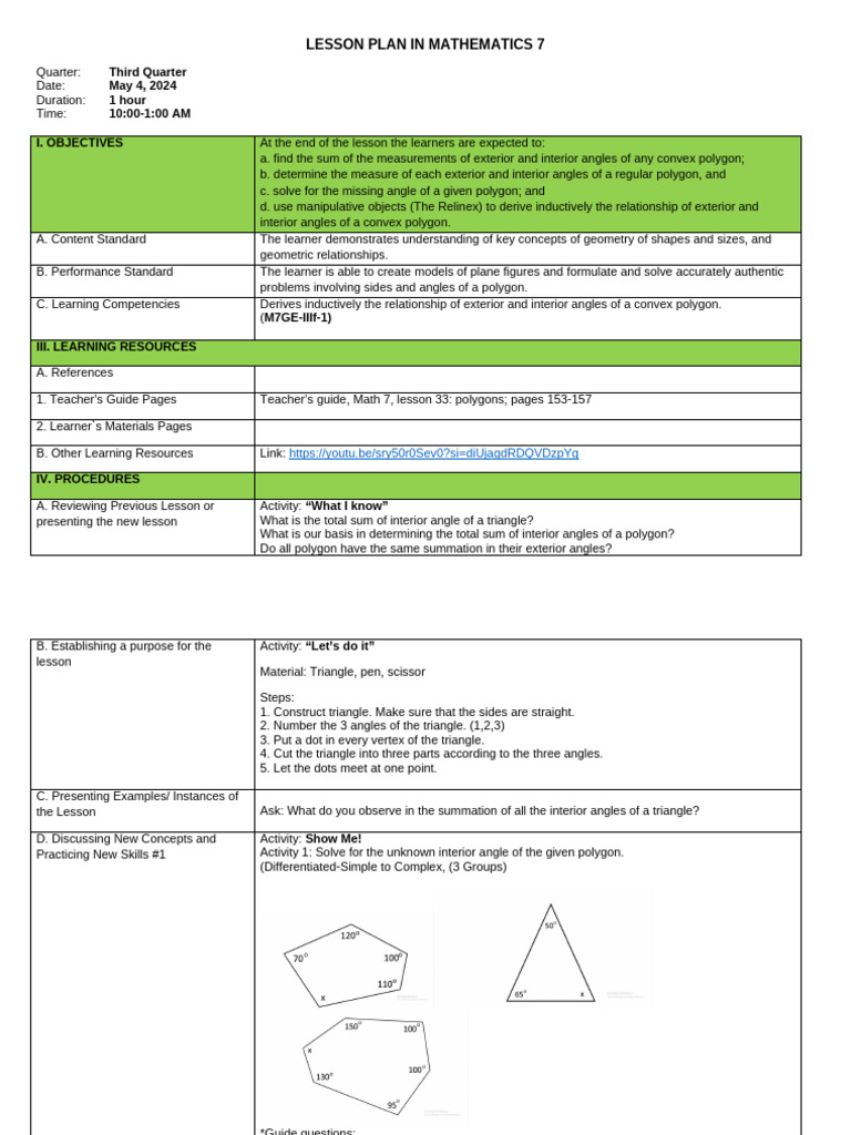 Demo Teaching Polygon Group | PDF