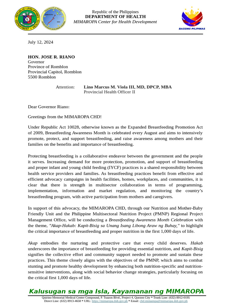 Letter Romblon Governor BAM | PDF