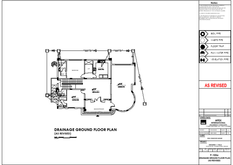 P 103a Drainage Ground Floor Plan As Rev | PDF