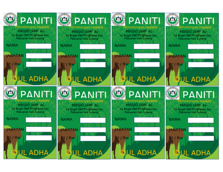 Name Tag Qurban | PDF