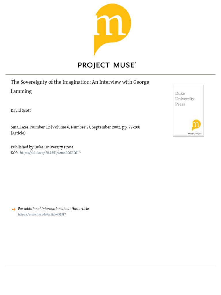 George Lamming - Interview (Translate) | PDF