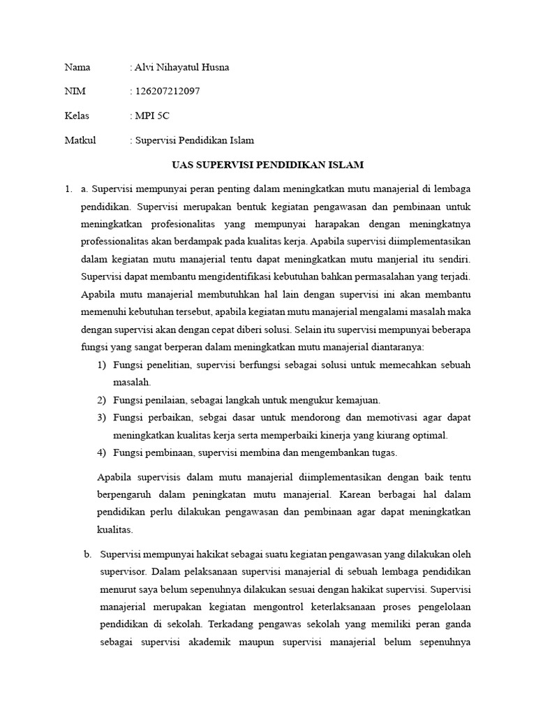 SUPERVISI | PDF | Karier & Perkembangan