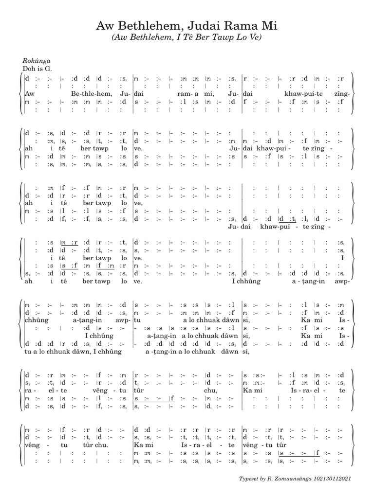 Aw Bethlehem Judai Rama Mi | PDF