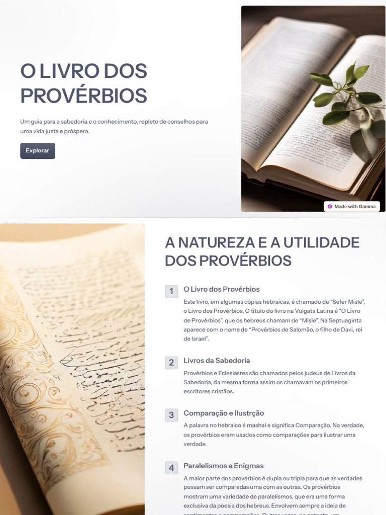 O Livro Dos Proverbios | PDF