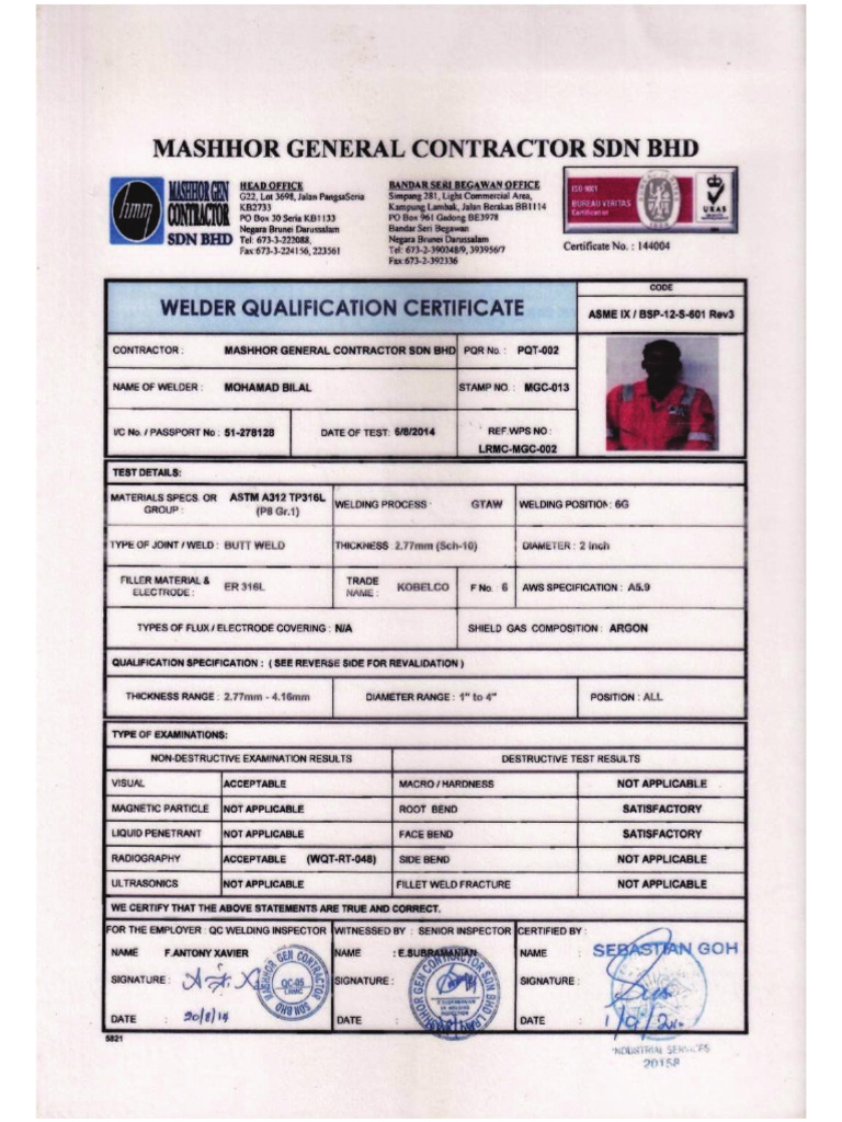 Bilal - GTAW+SMAW 6G | PDF