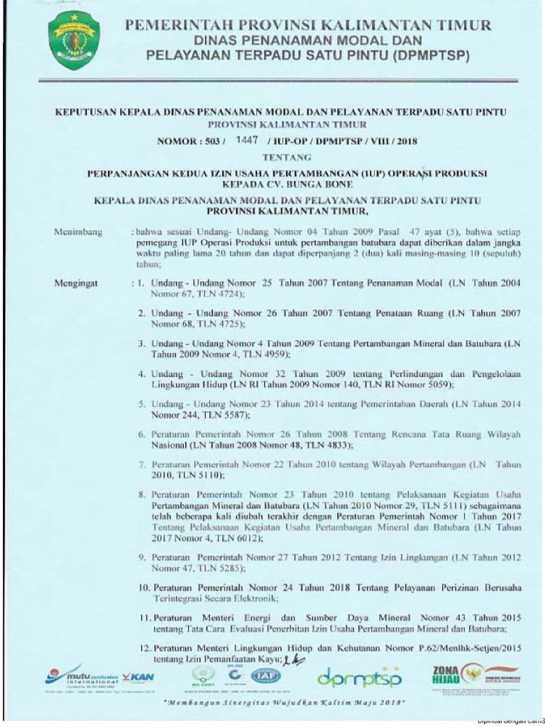 IUP Bunga Bone& Rkab2023 | PDF