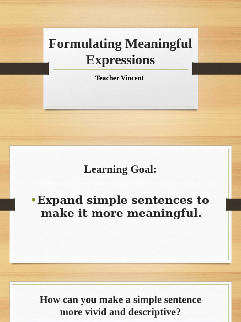 Formulating Meaningful Expressions | PDF