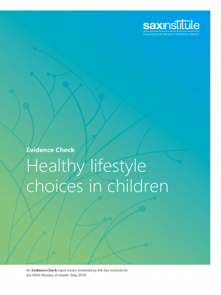 Healthy Lifestyle Choices in Children | PDF