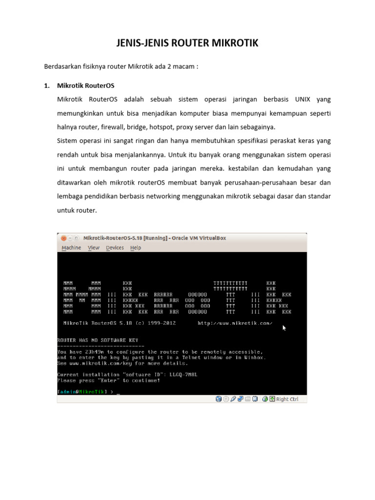 Jenis2 Router Mikrotik :" | PDF