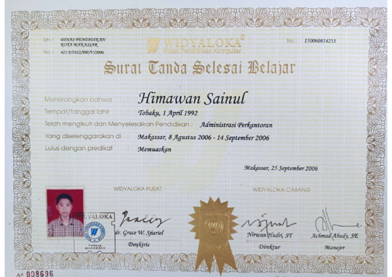 Sertifikat Pelatihan Himawan Sainul | PDF