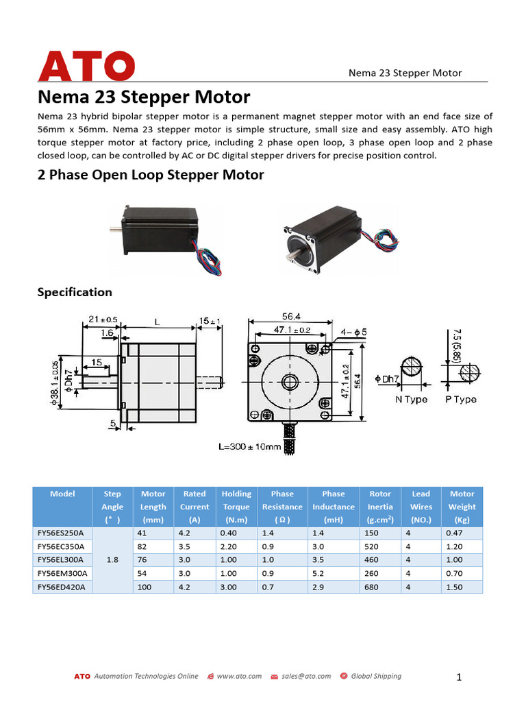 Nema 23 Stepper Motor Specs | PDF