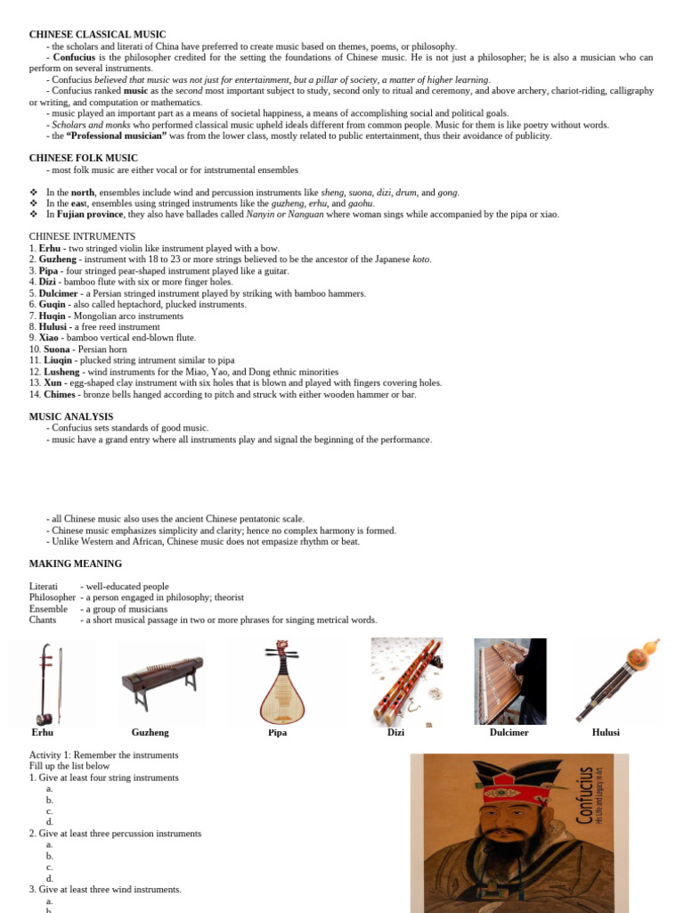 Chinese Classical Music G8 | PDF