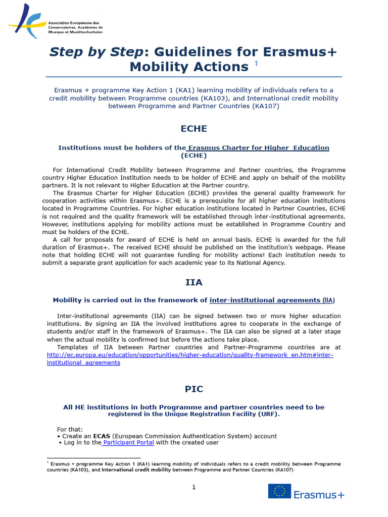 Edited-Step by Step-Erasmus + Guidelines For Mobility Actions | PDF ...