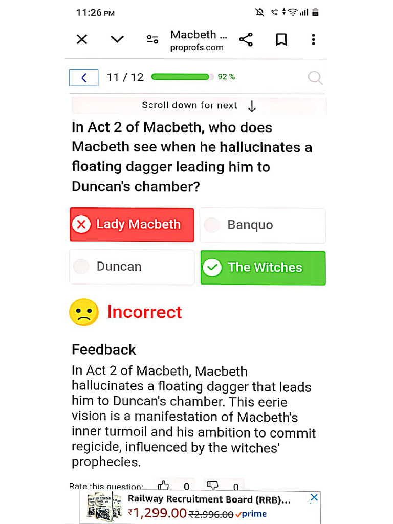 Macbeth MCQ Chapter Wise | PDF