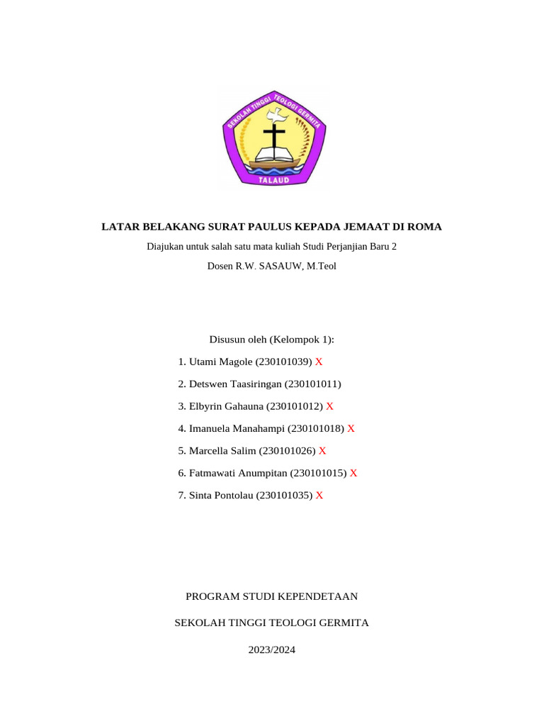 Surat Paulus Kepada Jemaat Di Roma | PDF | Philosophy | Foreign ...