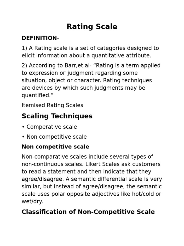 Rating Scale | PDF