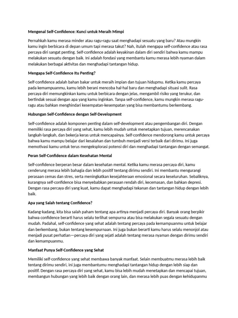 Abt Self-Confidence | PDF