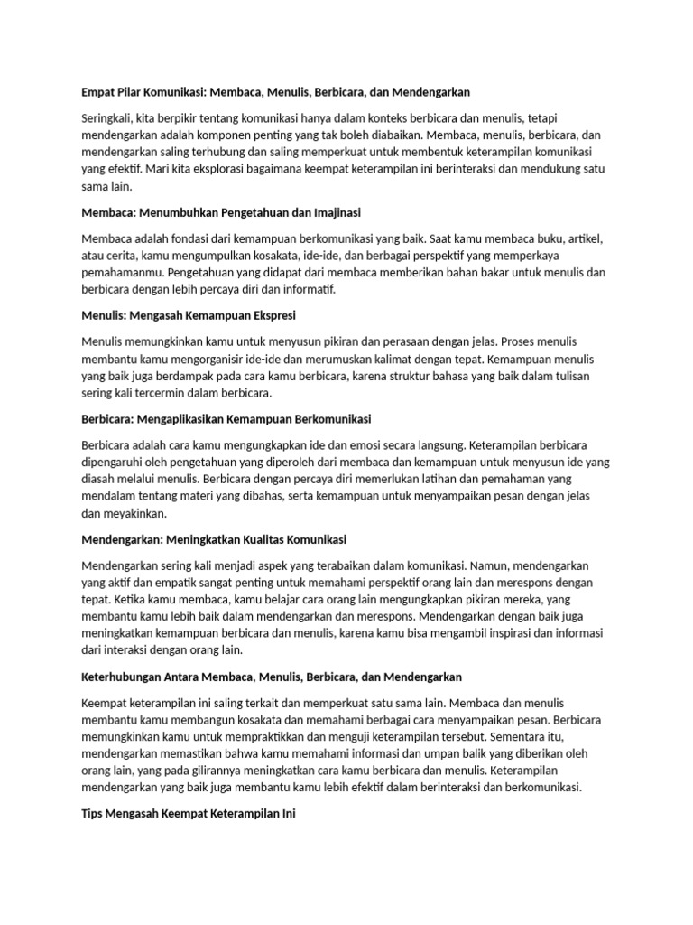 Empat Pilar Komunikasi | PDF